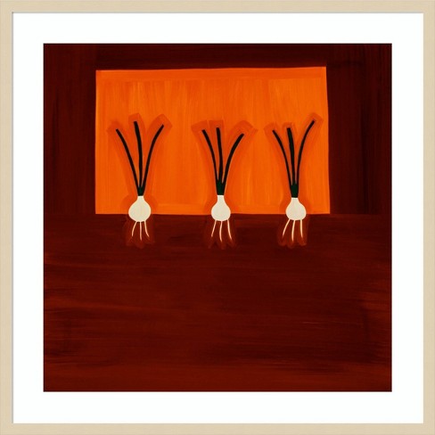 33" X 33" Onions By Cristina Rodriguez Wood Framed Wall Art Print ...