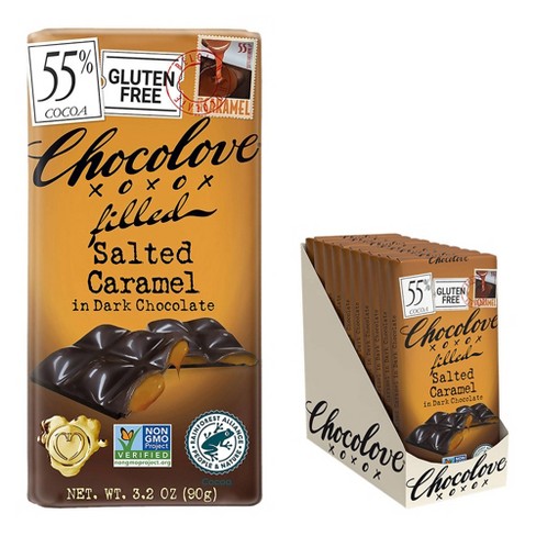 Chocolove Dark Chocolate Salted Caramel Filled Candy Bar 3.2oz Target