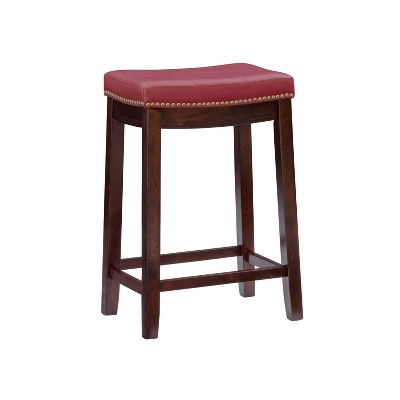 Claridge Leather Saddle Counter Height Barstool - Linon : Target