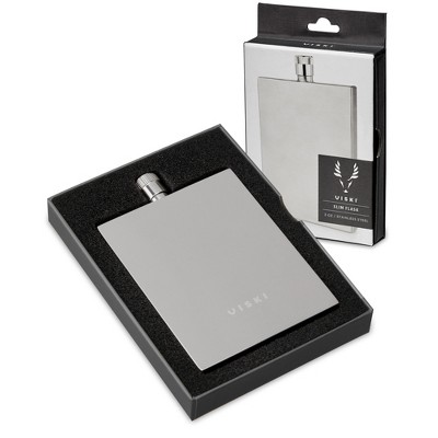 True Silver Flask - Stainless Steel Flask With Screw Top For Alcohol ...