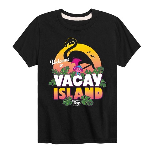 Trolls Welcome Vacay Island Poppy Short Sleeve Graphic T-shirt - Black ...