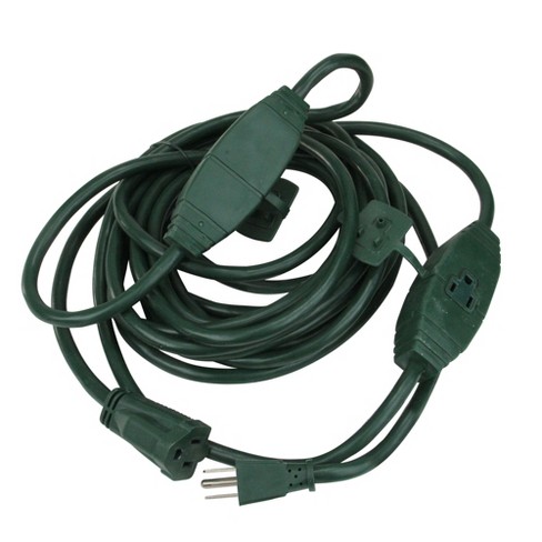 Stanley Tools 25' Stanley 3-outlet Green Heavy Duty Outdoor Grounded ...
