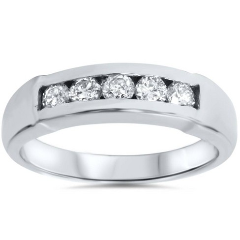 Pompeii3 Mens 1/2ct 14k White Gold Round Diamond Wedding Ring : Target