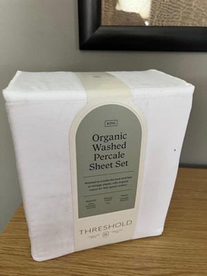 250 Thread Count Organic Percale Sheet Set - Threshold™ : Target