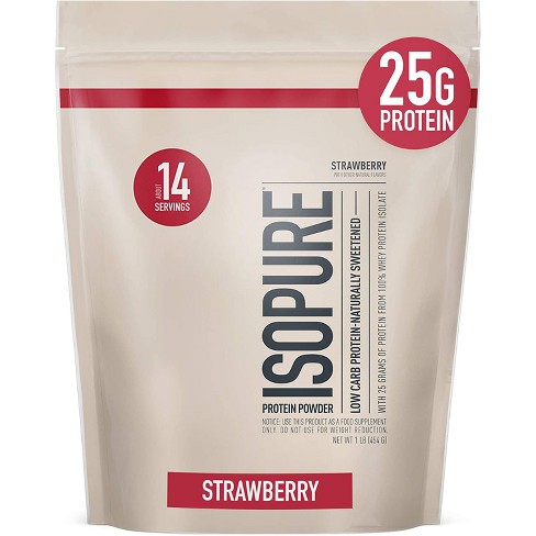Isopure Low Carb Natural Strawberry Protein Powder - 1lb : Target