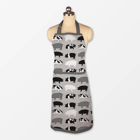Mu Kitchen Chef Apron Pigs Print Gray : 20x20 Inch Polyester, Machine ...