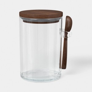 Dark Wood Top Small Canister with Spoon Clear - Threshold™ : Target