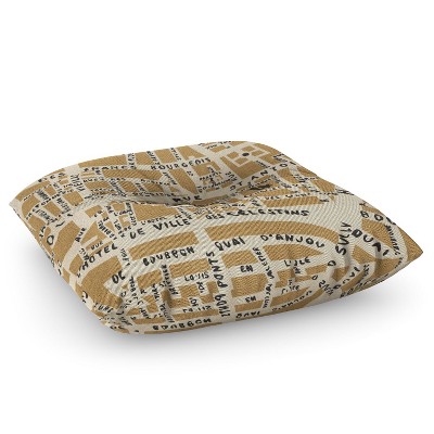 Holli Zollinger Paris Map Rustic Square Floor Pillow - Deny Desings ...