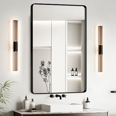 24x36 Inch Aluminum Frame Bathroom Mirror with HD Distortion-Free ...