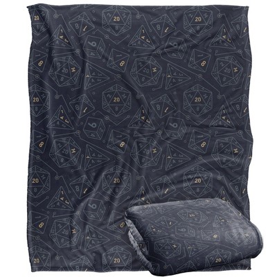 Dungeons & Dragons Dice Pattern- Silky Touch Blanket - White - 50X60 ...