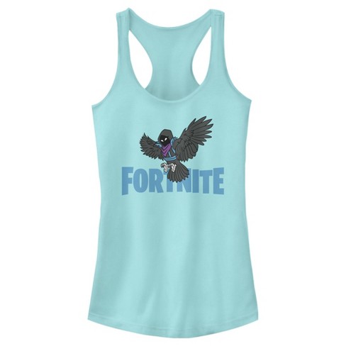 Junior's Women Fortnite Raven Logo Racerback Tank Top - Cancun - Small ...