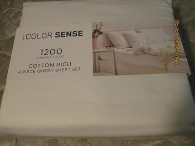 Full 1200 Thread Count Cotton Rich Sateen Sheet Set White - Color Sense ...