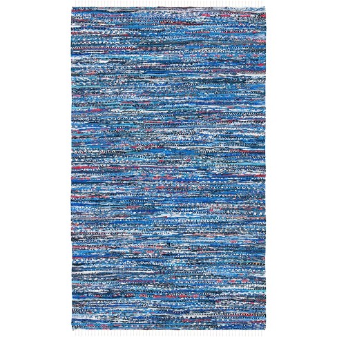 Rag Area Rug Rar128 Hand Woven Area Rug - Blue/multi - 4'x6' - Safavieh ...