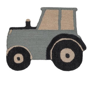 Crane Baby 2'4"x2'11" Machine Washable Charlie Farmhouse Tractor ...