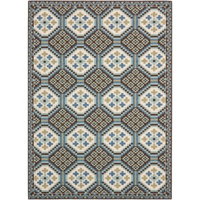 Veranda Ver095 Power Loomed Indoor/outdoor Area Rug - Blue/creme - 6'7 ...