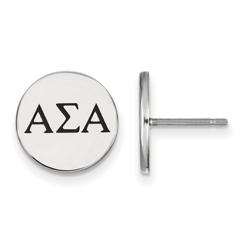 Black Bow Jewelry Sterling Silver Alpha Sigma Alpha Greek Life Stud ...