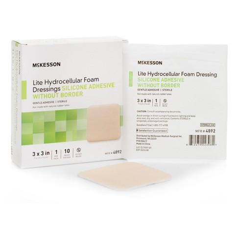 Mckesson Lite Hydrocellular Foam Dressing - Silicone Adhesive ...