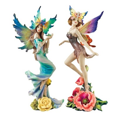 Design Toscano Flower Fairies Of Butterfly Hollow Set: Tea Rose & Wild ...