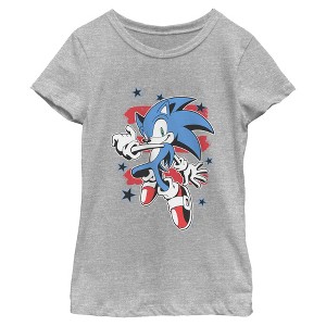 Sonic the Hedgehog Girls July 4th Stars and Stripes Pose Short Sleeve T ...