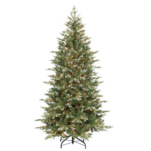 Puleo 6.5' Pre-lit Colorado Blue Spruce Artificial Christmas Tree White ...