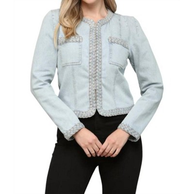 Women's Braided Trim Jean Jacket - Fate S : Target