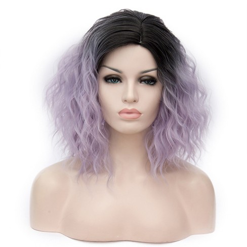 Unique Bargains Women's Halloween Fluffy Curly Wavy Wig 14" With Wig ...