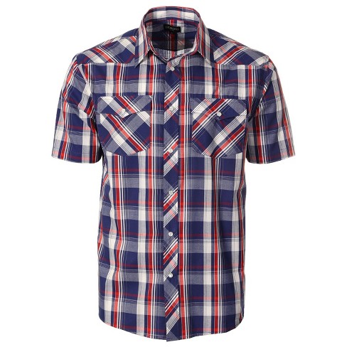 Gioberti Mens Western Cowboy Short Sleeve Shirt With Snap Buttons, Navy ...