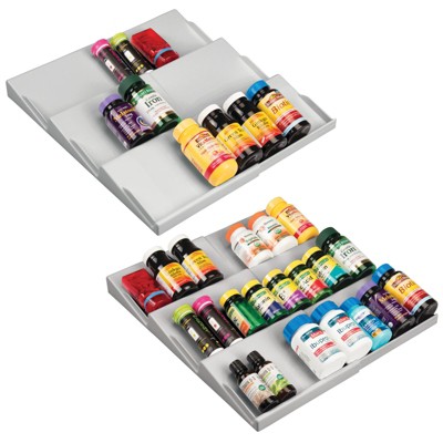 Mdesign Plastic Bathroom Slanted Vitamin Storage Drawer Organizer, 2 ...