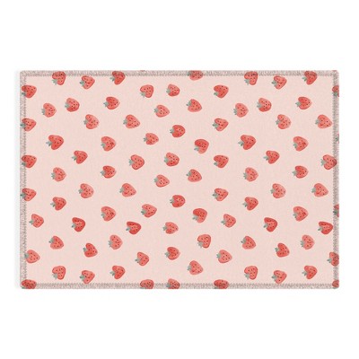 Emanuela Carratoni Strawberries On Pink 2' X 3' Outdoor Rug - Deny ...