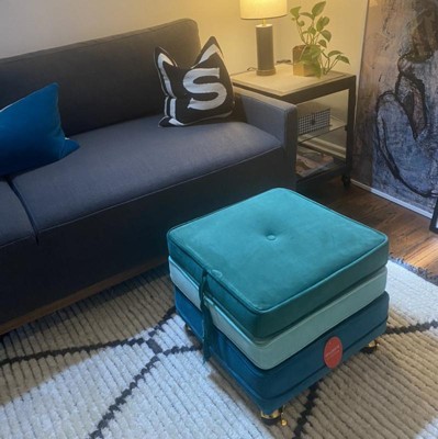 Marin Stackable Pouf With Casters Rust/blush Gradient - Opalhouse ...