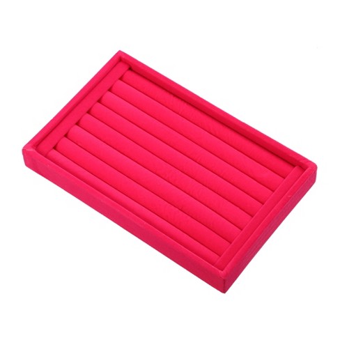 Unique Bargains Velvet 7 Slots Jewelry Trays Stackable Tray Box ...