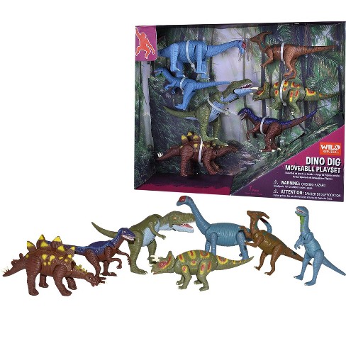 Wild Republic Moveable Box Set Dinosaur Figurines, 7 Pieces : Target
