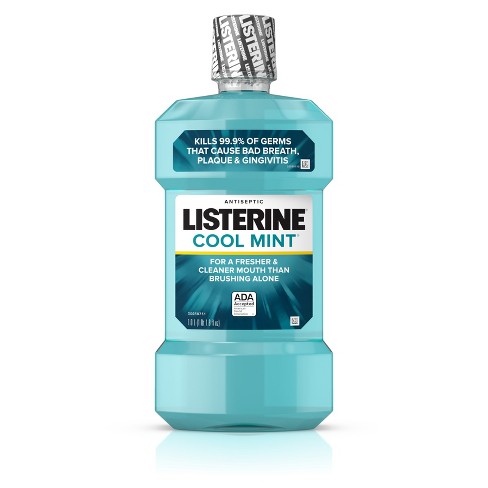 Listerine Antiseptic Mouthwash For Bad Breath And Plaque Cool Mint - 1l ...