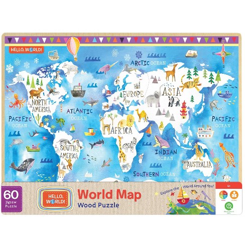 World Map For Kids Continents