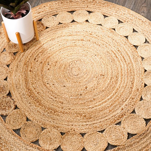 3' Round Dahlia Round Area Rug, Natural - Jonathan Y : Target