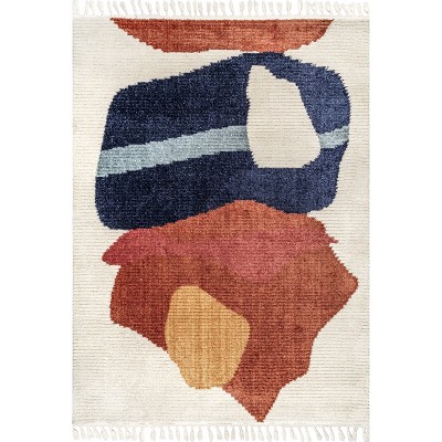 Nuloom Ashton Shaggy Contemporary Abstract Tassel Area Rug, 3' X 5 ...