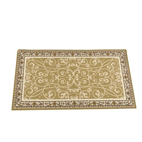 Collections Etc Scroll Floral Printed Slip-resistant Rug 26" X 45" Sand ...