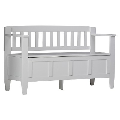Wyndenhall 48" Riverside Contemporary Solid Wood Entryway Storage Bench ...
