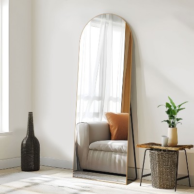 Dovelina Wood Frame Arched Full Length Mirror Leaning Mirror - 67"x23 ...