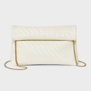 Woven Fold Over Clutch - A New Day™ Off-White : Target
