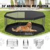 8-Panel Foldable Metal Dog Exercise Pen with 24-inch Height, Top Cover ...