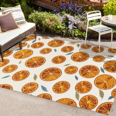 4' X 6' Limone Bold Lemon High-low Indoor/outdoor Area Rug, Orange ...