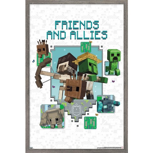 Trends International Minecraft: Legends - Friends And Allies Framed ...