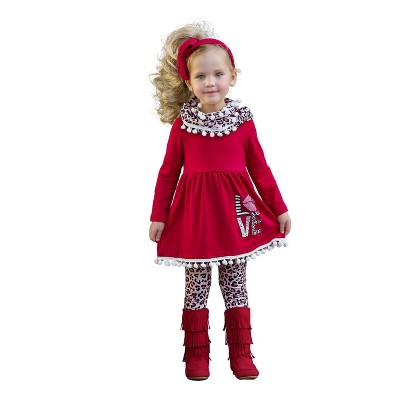 Girls Kissy Face Tunic, Scarf And Legging Set - Mia Belle Girls : Target
