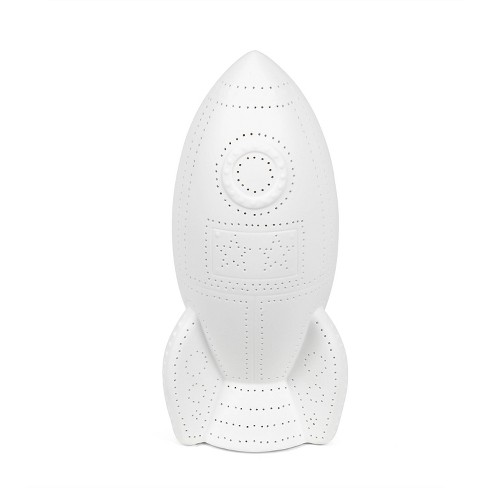 Porcelain Rocket Ship Table Lamp White - Simple Designs: Ceramic Night ...