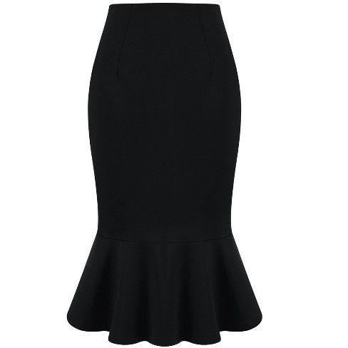 Hobemty Women's Office Fishtail Stretchy High Waist Bodycon Pencil ...