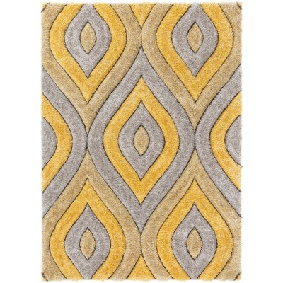 Well Woven Naya Gold Modern Geometric Diamond Boxes Pattern Area Rug ...