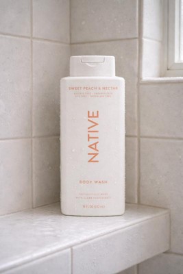 Native Body Wash for Women & Men - Sweet Peach & Nectar - Sulfate Free ...