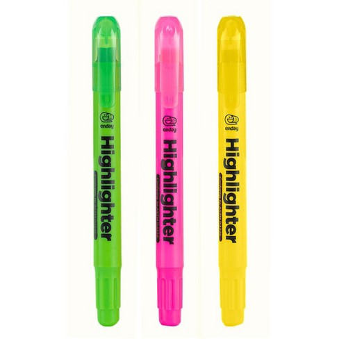Enday Fluorescent Gel Highlighter, 3 Pack : Target