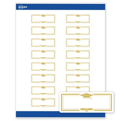 Avery® Matte 1" x 2-5/8" Labels, Gold Graduation Cap, 320ct : Target